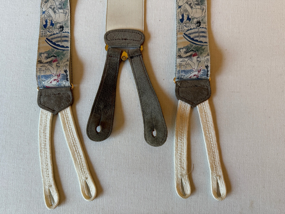 Vtg Trafalgar Limited Edition Silk Suspenders/Braces Cafe Societe ...