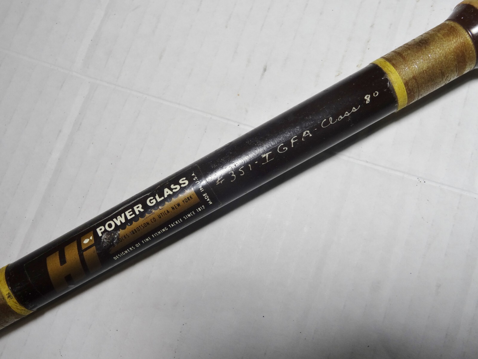 IGFA 80 Fishing Rod Only Vtg. HI Horrocks Ibbotson Power Glass Roller ...