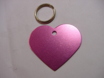 NEW - LOT OF 2 - ENGRAVABLE PET I.D. TAG LUGGAGE TAG - PINK HEART | eBay