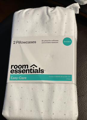 Room Essentials by Target EasyCare, Standard, Pattern Pillowcase Set ...