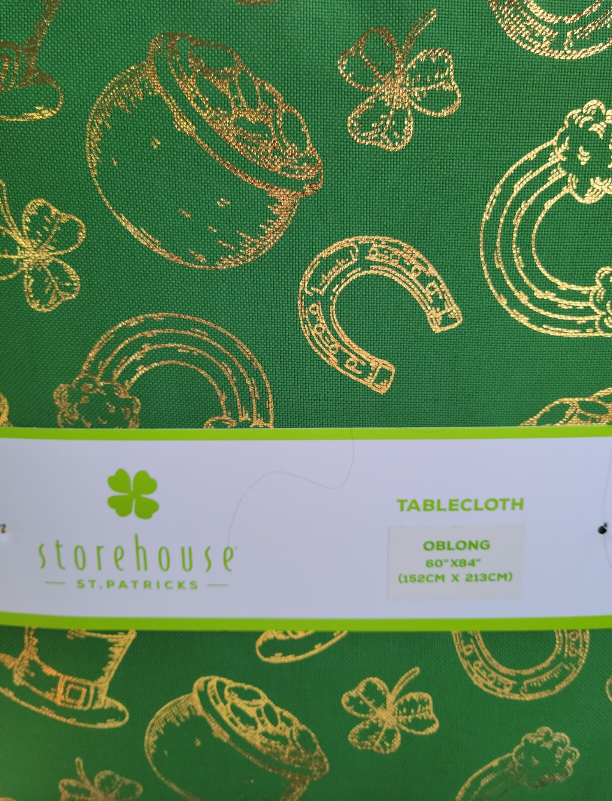 Storehouse Green & Gold Shamrock Lucky St. Patrick's Day Tablecloth ...