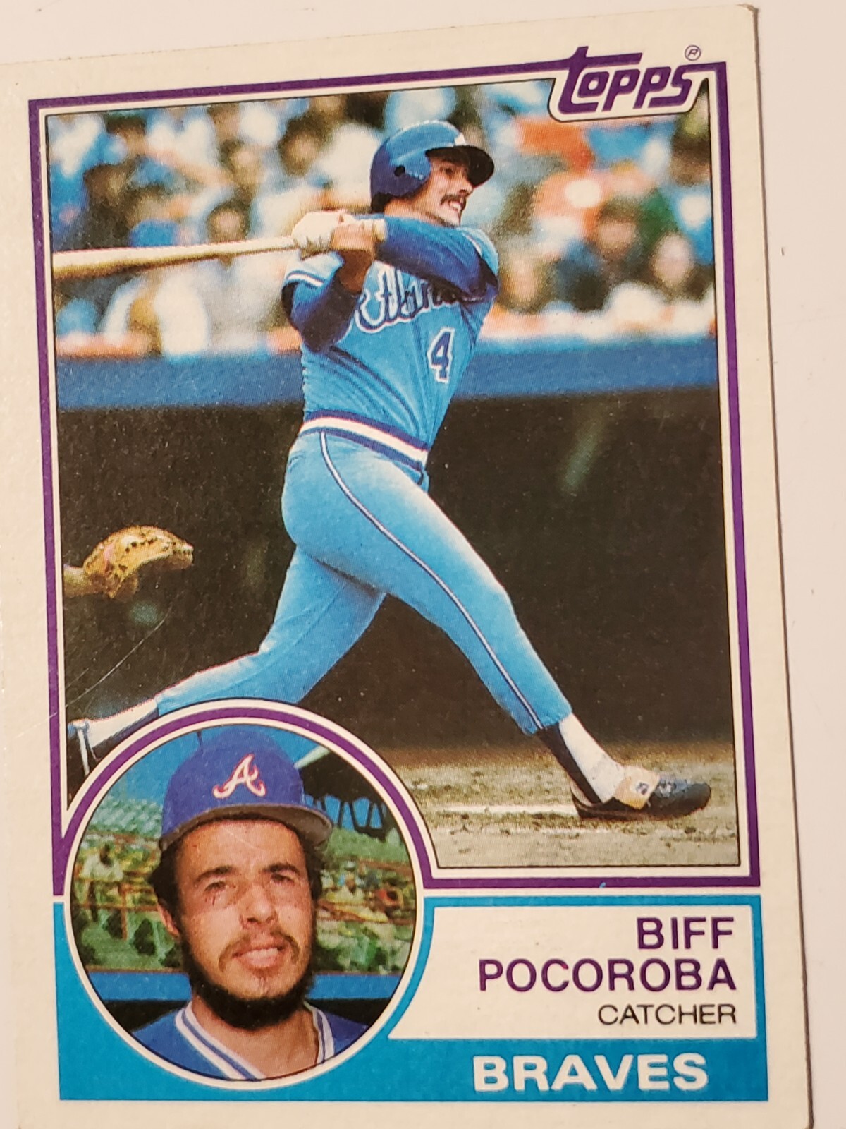 Authentic 1983 Topps Biff Pocoroba Atlanta Braves #676 Catcher Vintage | eBay