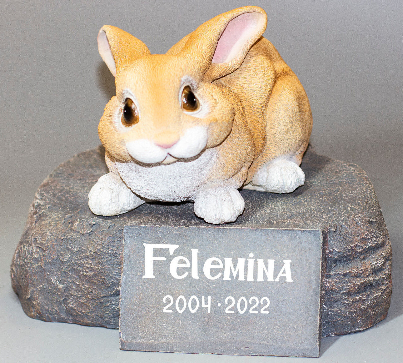 Pet Grave Stone Bunny Rabbit Cremation Urn Animal Figurine Funeral ...