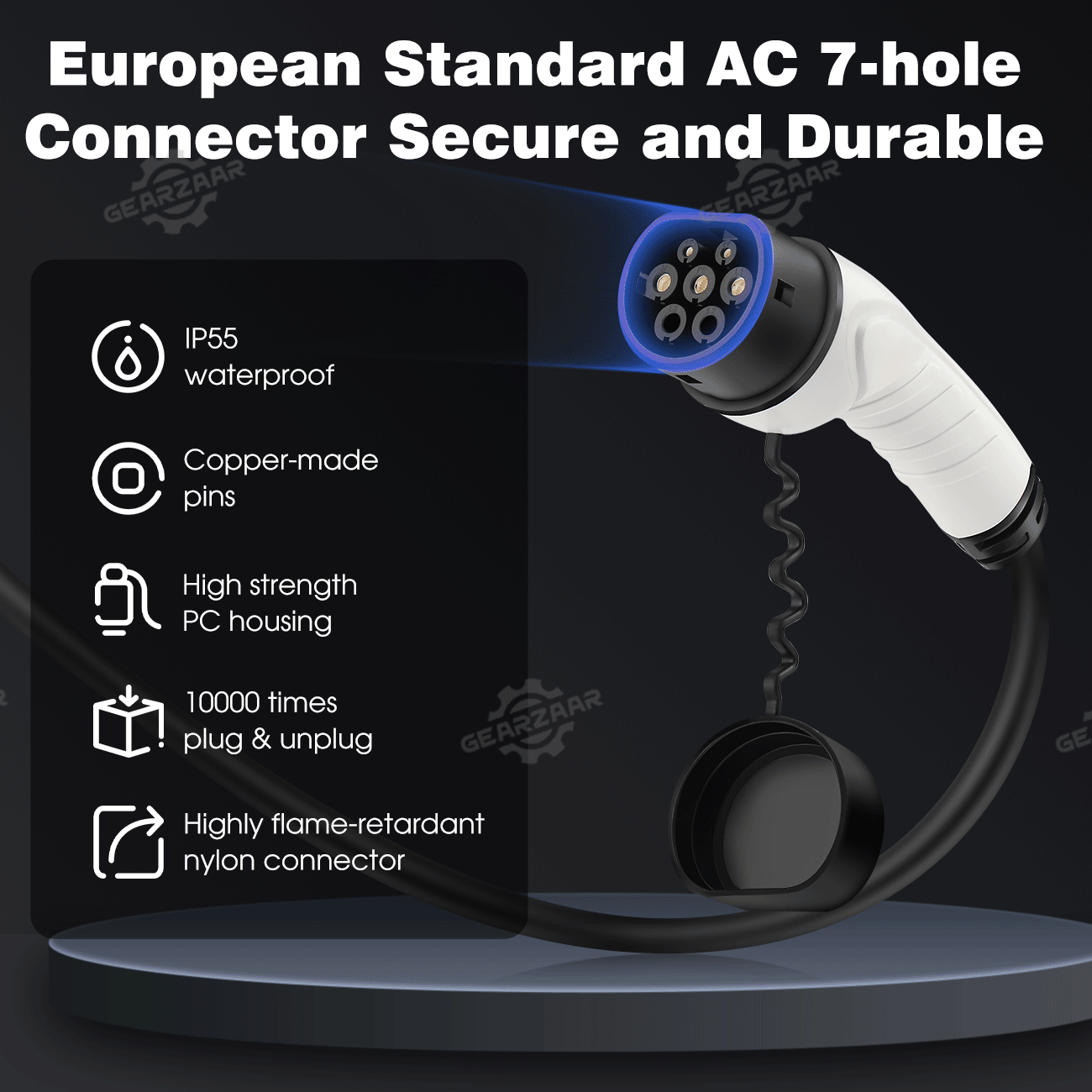 Type 2 EV Charger 7KW 32A 8.5M Home Electric Vehicle Charging Station ...