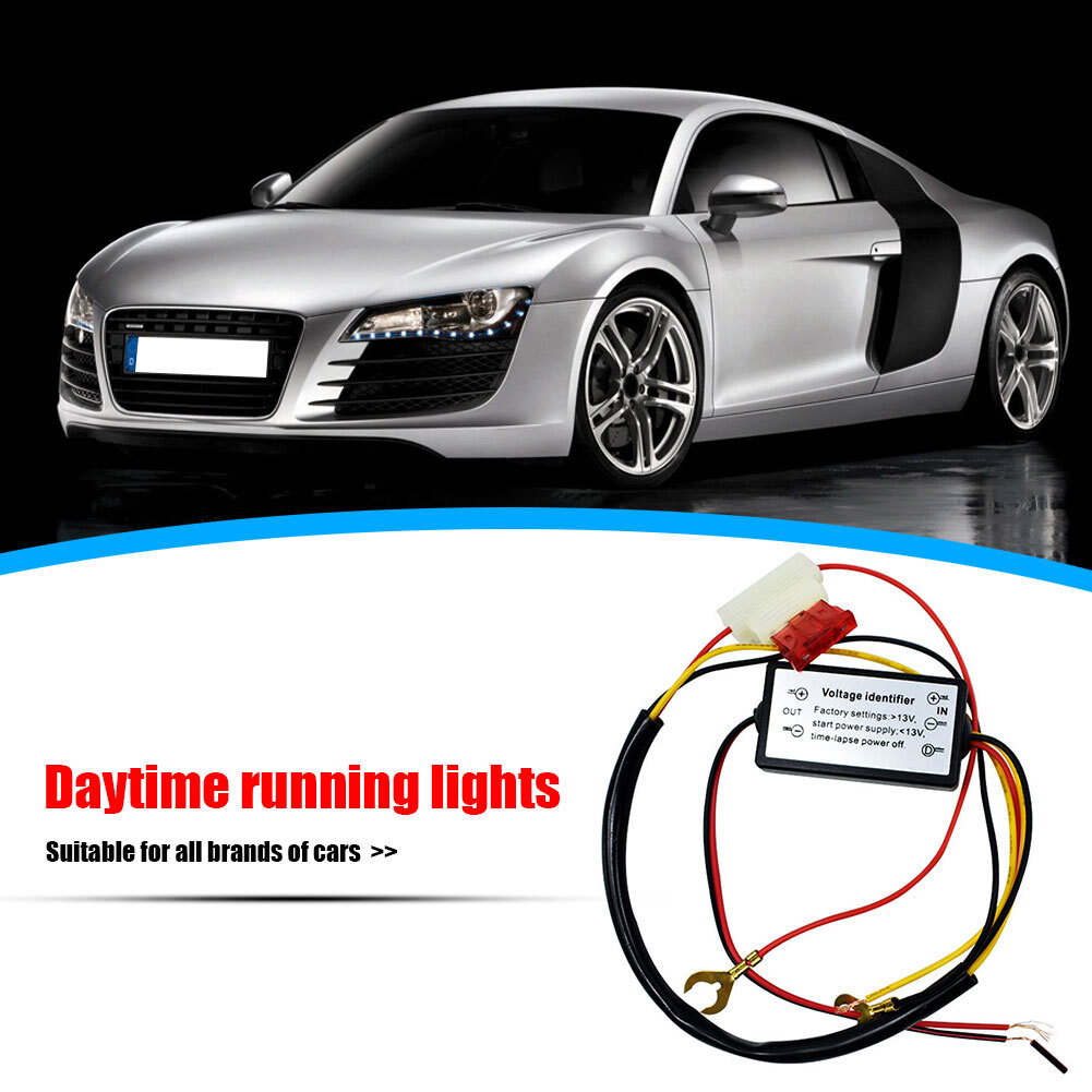 Car LED Daytime Running Light Automatic On/Off Controller Relay Harness ...