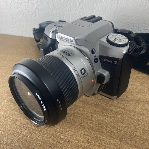 Minolta Maxxum 5 With AF Zoom 55mm Lens 0.4M/1.3ft Macro AF 28-80mm ...