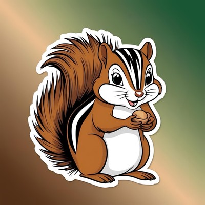 Chipmunk Sticker 3”x2.4” | eBay Australia