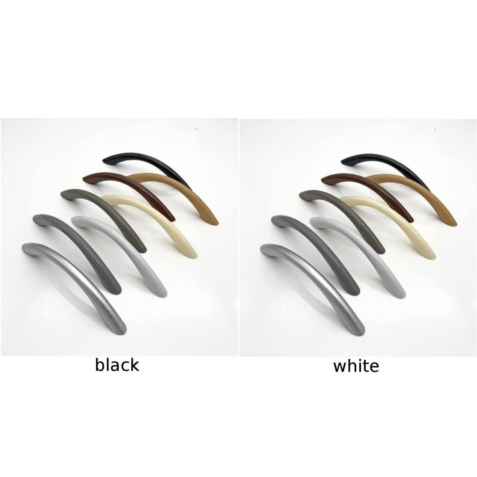 6PCS Silver Curved Zinc Alloy Drawer Pull Handles for Cabinets and ...