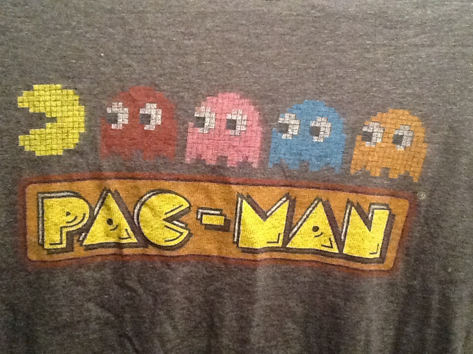 Pac man 80s Video Game Retro Short Sleeve Dark Grey T… - Gem