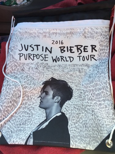 Justin Bieber Purpose World Tour VIP Merchandise Drawstring Backpack | eBay