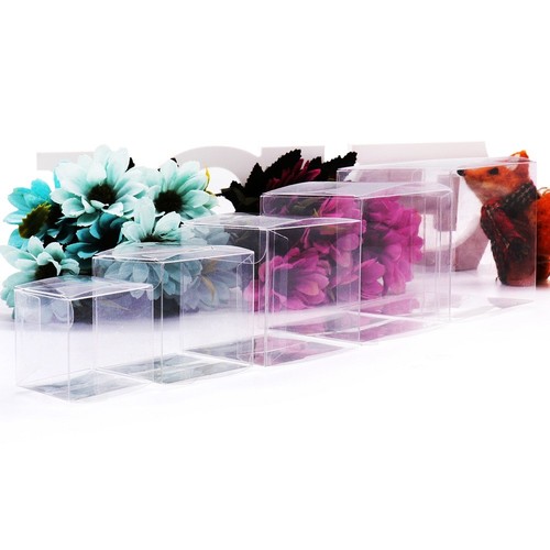 50pcs Transparent Party Candy Bags Square Clear PVC Boxes Wedding Favor ...