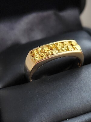14k Yellow Gold Alaskan Nugget Ring Size 8 | eBay