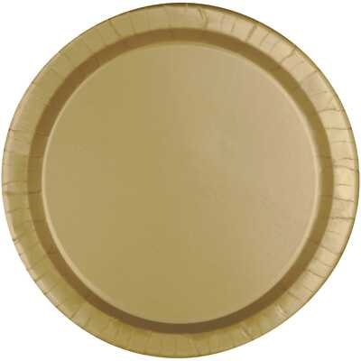 Gold 8 Pk Large Round Paper Plates Party Supplies Wedding Christmas ...