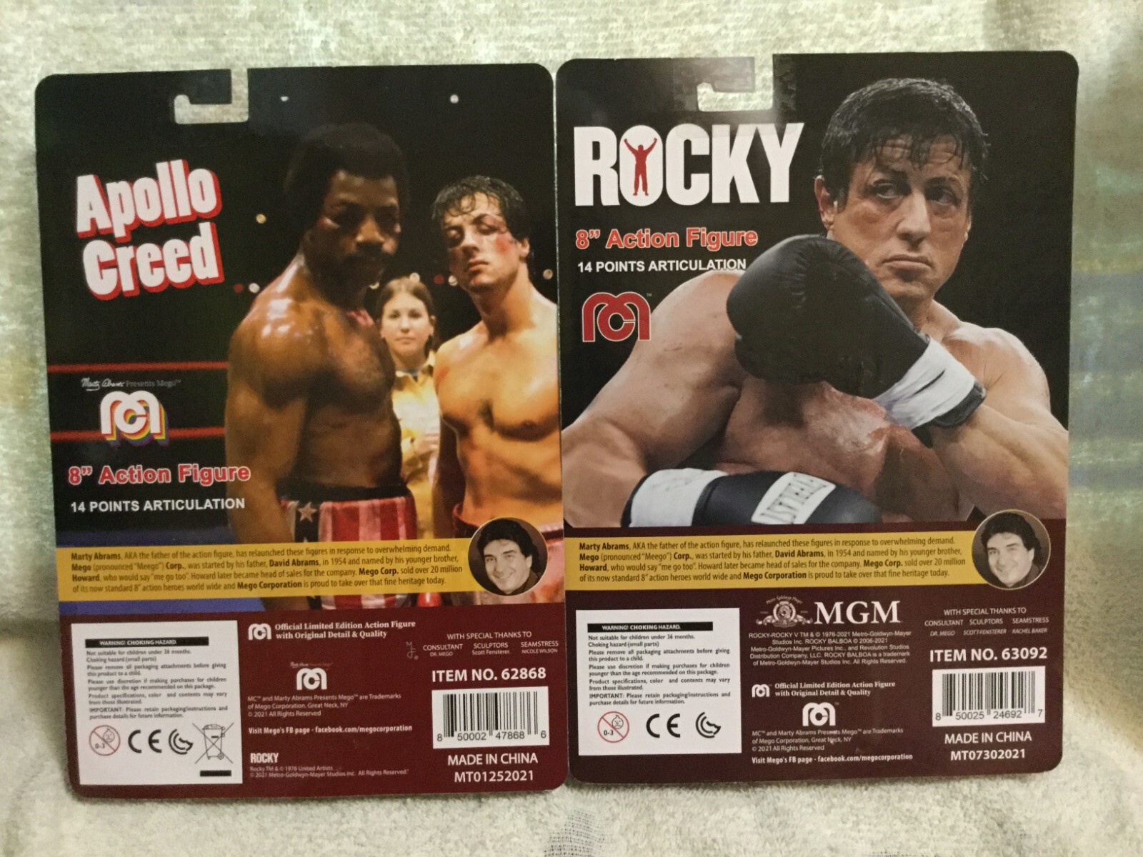 Mego Retro Rocky & Creed Action Figure 8" Mint on Card Limited 2022 ...