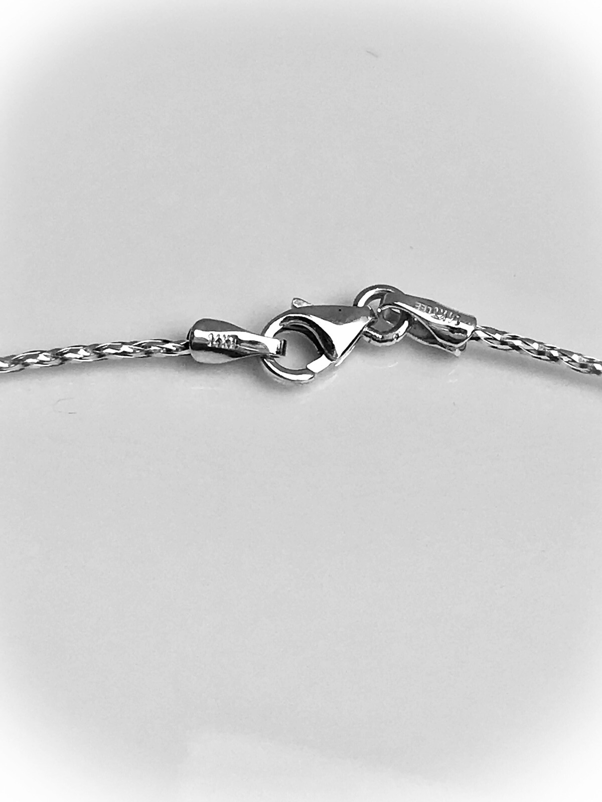 Fine New Solid 14K White Gold Sparkle Cable Wire Omega Collar Necklace ...