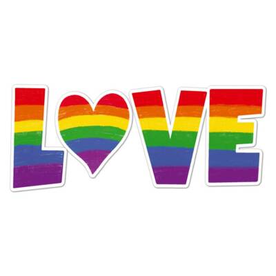 Rainbow Love LGBTQIA+, Vinyl Decal Sticker, Indoor Outdoor, 3 Sizes ...