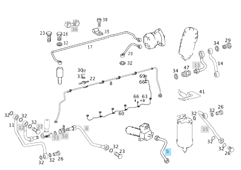 Genuine Mercedes-Benz ACTROS Fuel Pressure Line Unit Pump A4600700633 ...