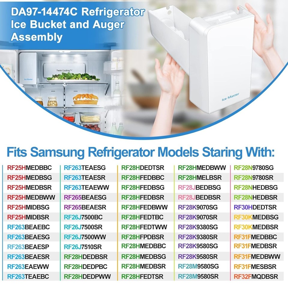 Upgraded DA97-14474C DA97-14474A Refrigerator Ice Bucket Compatible ...