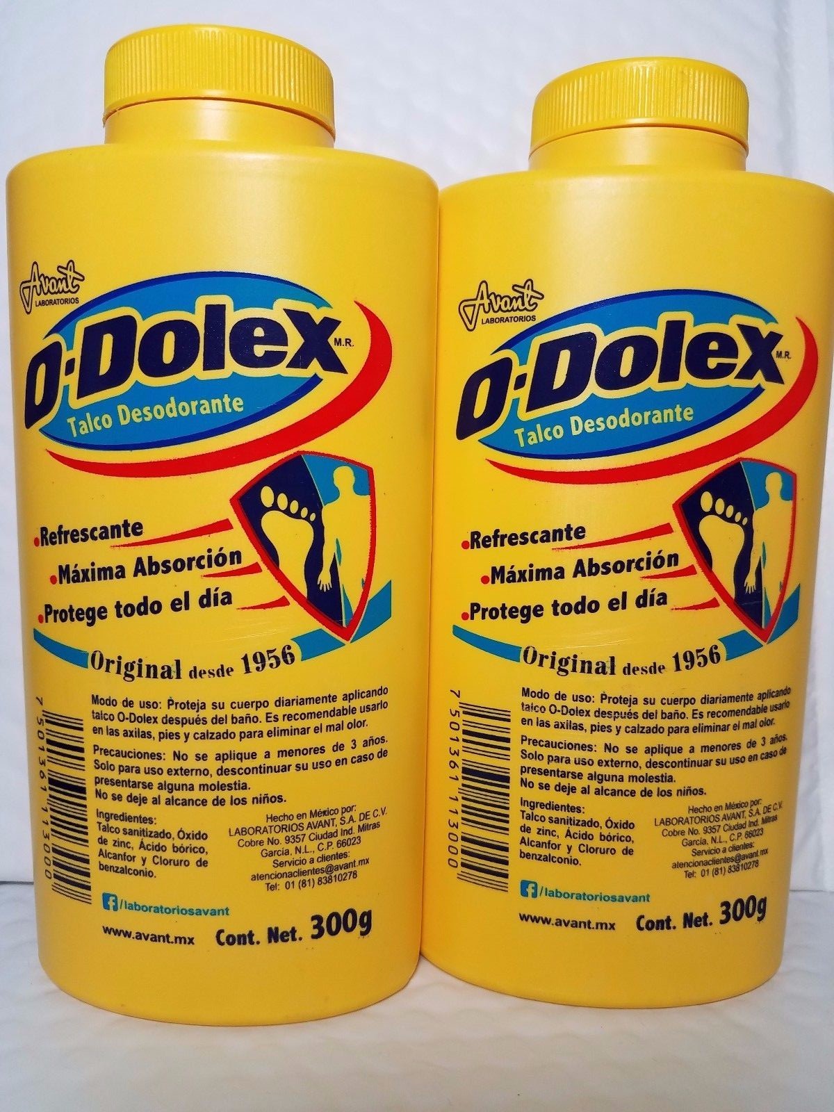 2 0-DOLEX YELLOW DEODORANT TALCUM POWDER NET WT 10.6 OZ EACH 300 GR 12/ ...