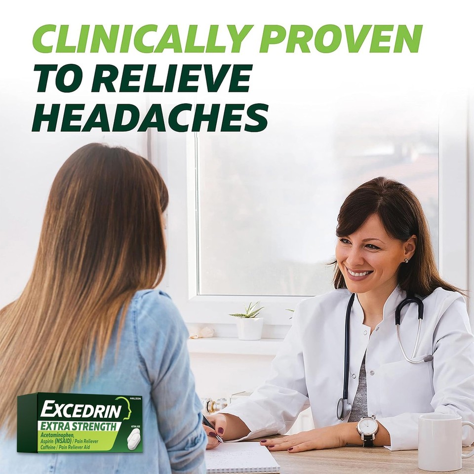 Excedrin Extra Strength Pain Relief Caplets for 200 Count (Pack of 1 ...
