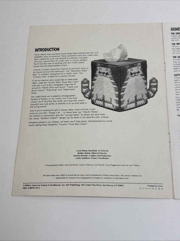 ASN Country Tissue Box Covers Plastic Canvas Pattern | eBay