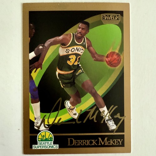 Autographed/Signed 1990-91 Skybox Derrick McKey/Supersonics/Alabama/NO ...