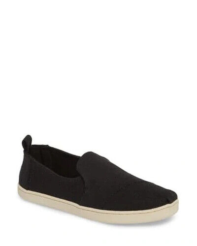 TOMS Black Heritage Canvas Deconstructed Alpargata Cushion Slip-on ...
