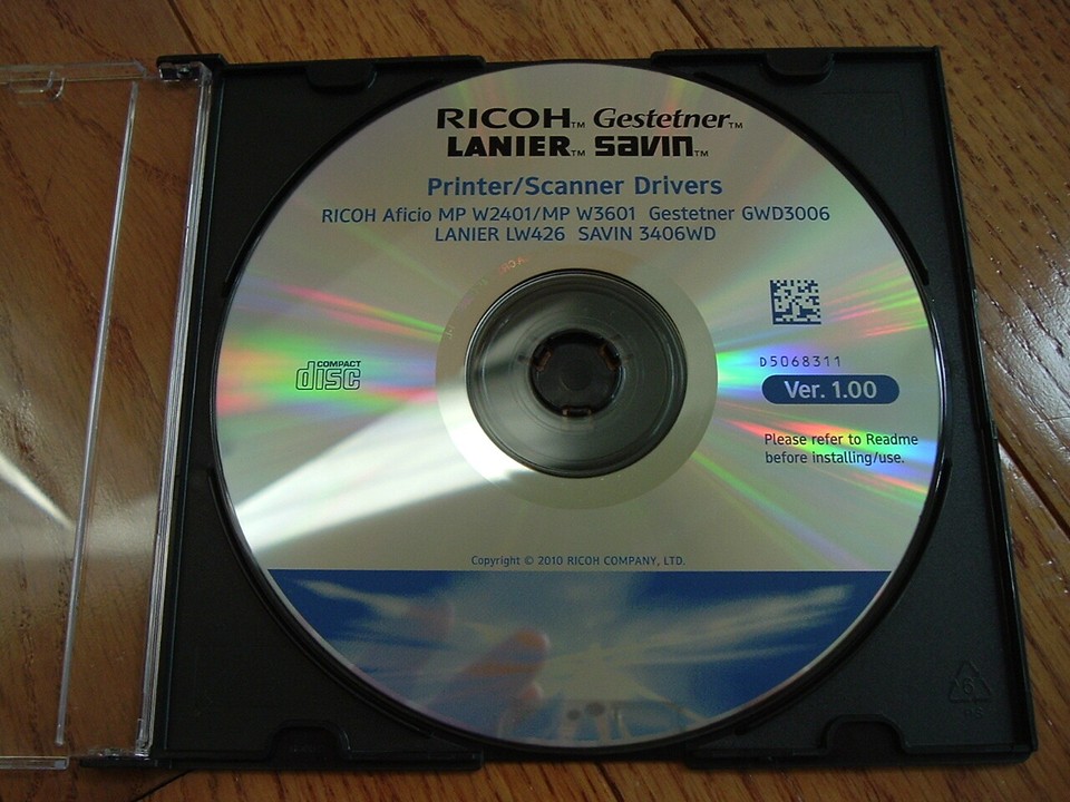 driver CD Ricoh Aficio MP W2401,W3601;Gestetner GWD3006;Liner LW426 ...