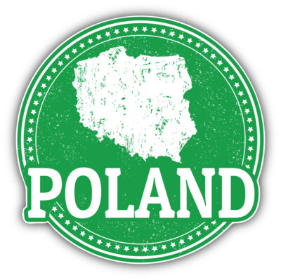 Poland Map Grunge Stamp Car Bumper Sticker Decal | eBay