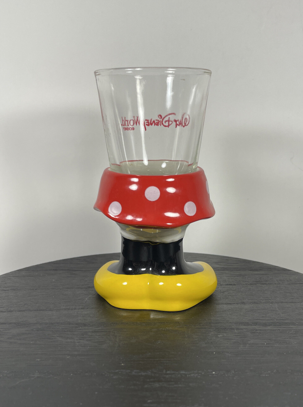 Disney Minnie Mouse Shot Glass Legs Feet Skirt Red Polka Dot Walt ...