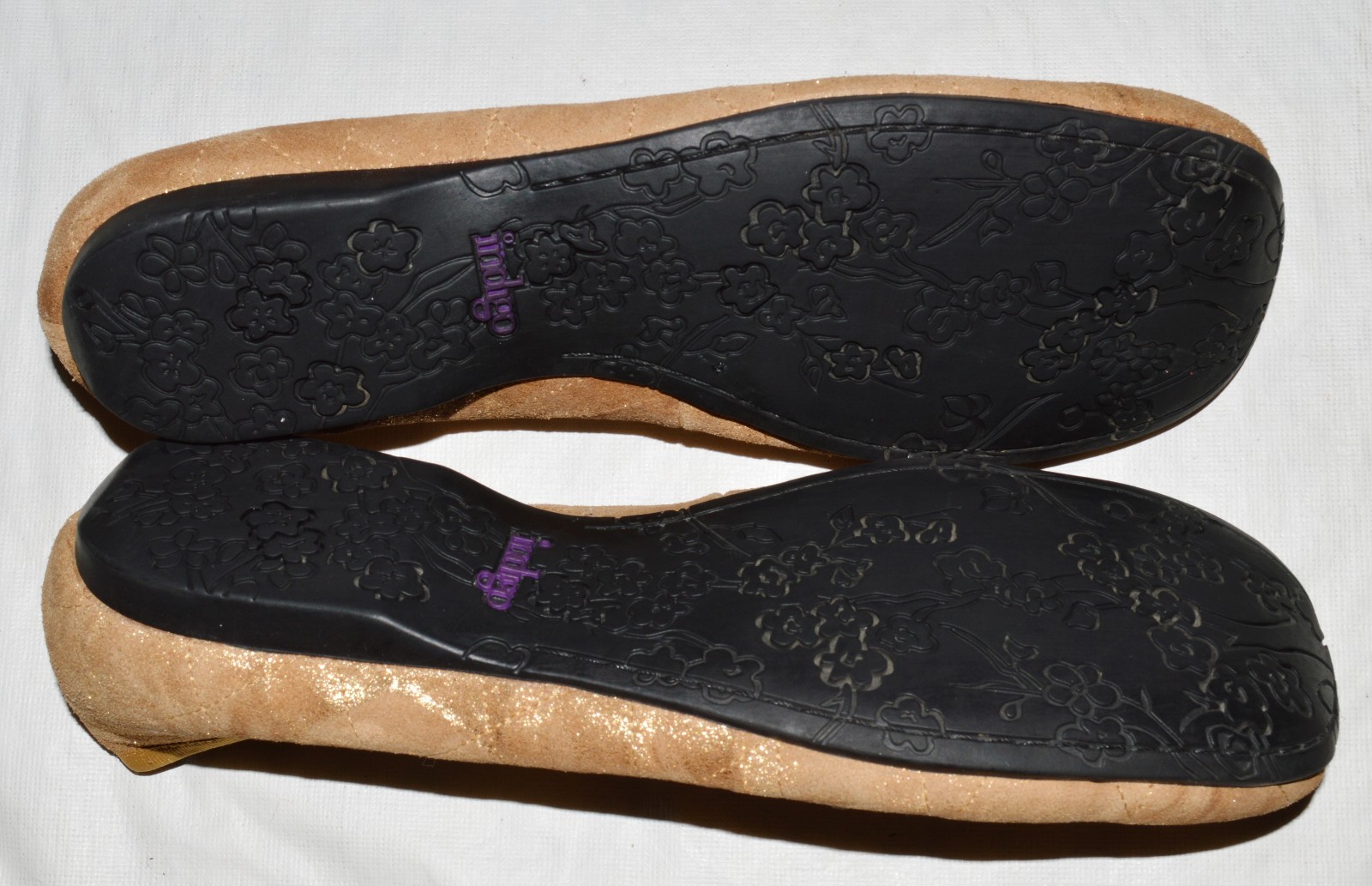 INDIGO CLARKS SZ 9.5 M QUILTED GOLD SUEDE BALLET FLATS SHOES | eBay