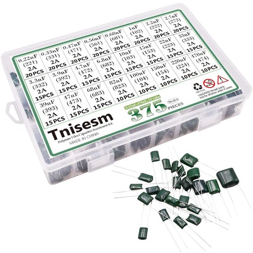 375 Pcs 24 Value Metalized Mylar Polyester Film Capacitors Assortment ...