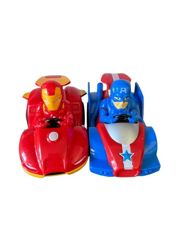 Super Hero Adventure Pull Back & Race Iron Man & Captain America Cars ...