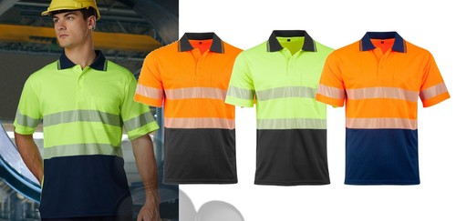 Hi Vis Segmented Polo Shirt Size 2XS XS S M L XL 2XL 3XL 4XL 5XL 7XL ...