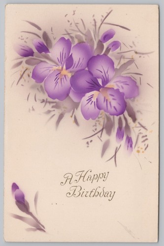 Samson Bros 7598~A Happy Birthday & Beautiful Purple Flower Bouquet ...