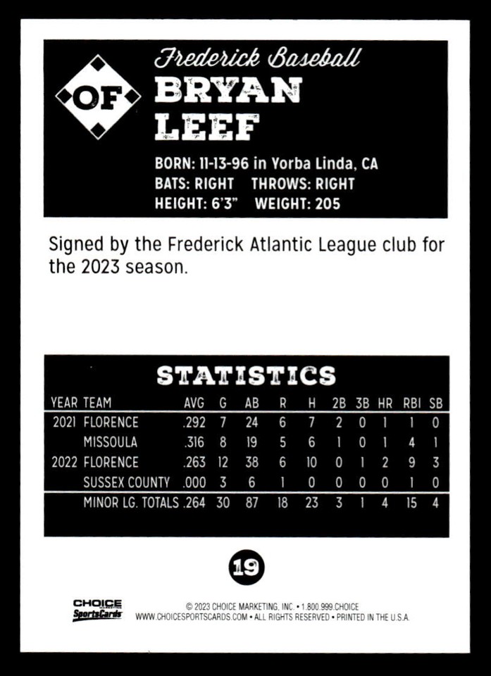 Bryan Leef 2023 Spire City Ghost Hounds Frederick | eBay