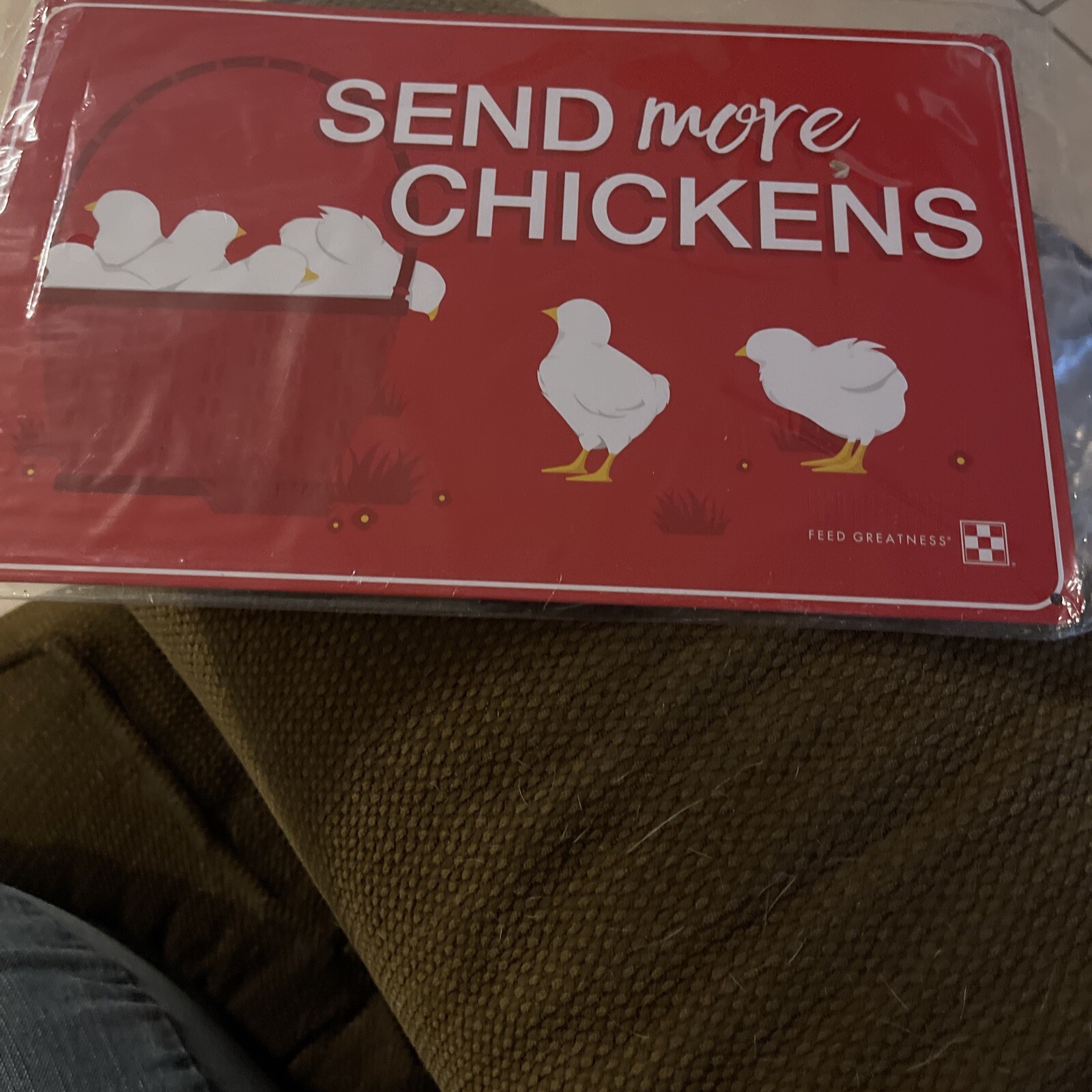 Send more chickens Purina Feeds Sign Chicken Coop Decor Tin Sign NEW | eBay