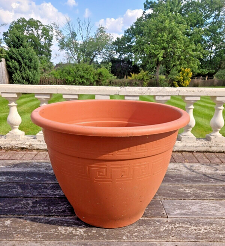 Large Plastic 55cm Garden Planter Round Terracotta Pot 47cm High | eBay UK