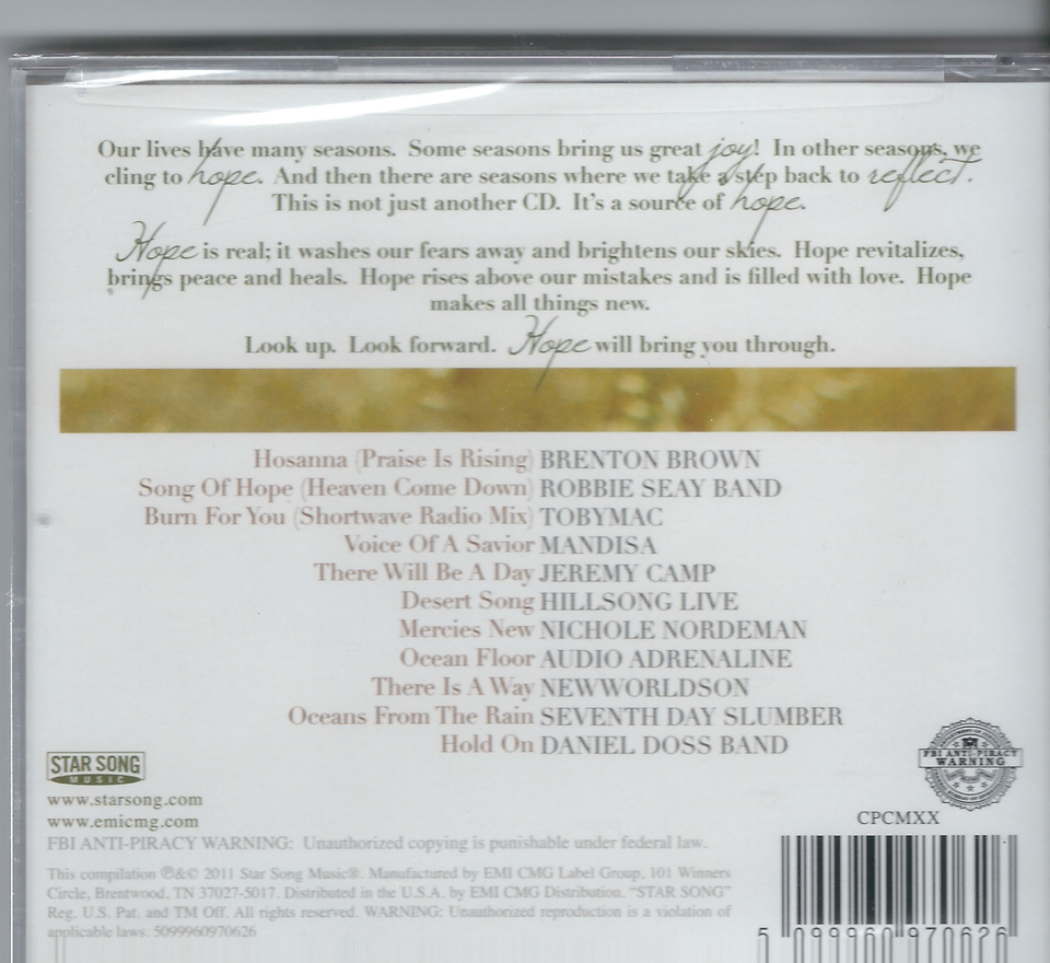 Seasons Of Hope CCM Brown/TobyMac/Mandisa/Camp/Audio Adrenaline(Factory ...