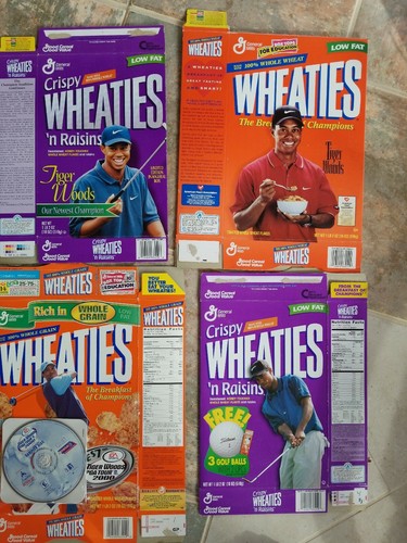 TIGER WOODS WHEATIES BOX LOT FLAT/OPENED RARE | eBay