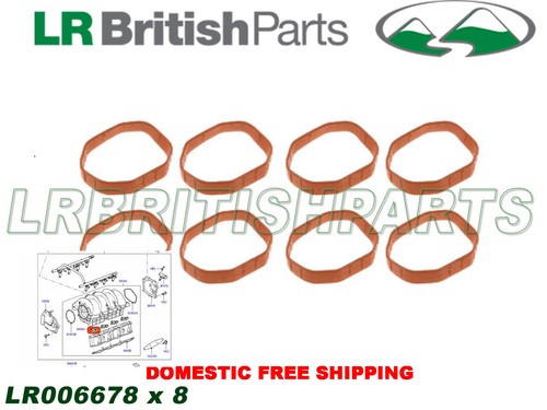 LAND ROVER INTAKE MANIFOLD GASKET RANGE ROVER LR3 SPORT SET OF 8 ...