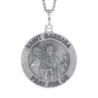 Sterling Silver St. Barbara Medal Pendant / Charm, Made in Italy, Box ...