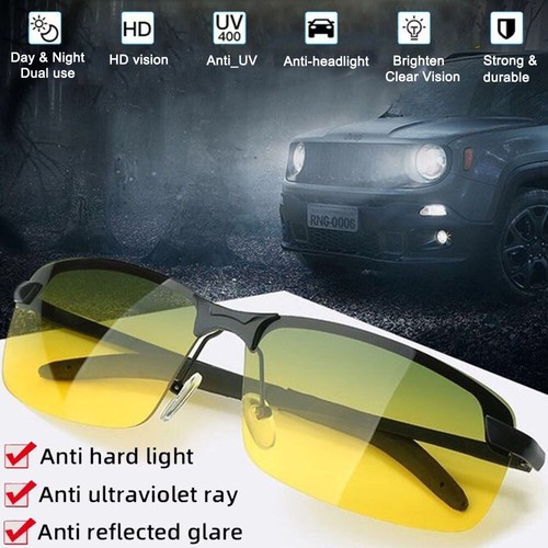 Unisex Night Driving Glasses Polarized Yellow Lens Anti Glare Vision ...