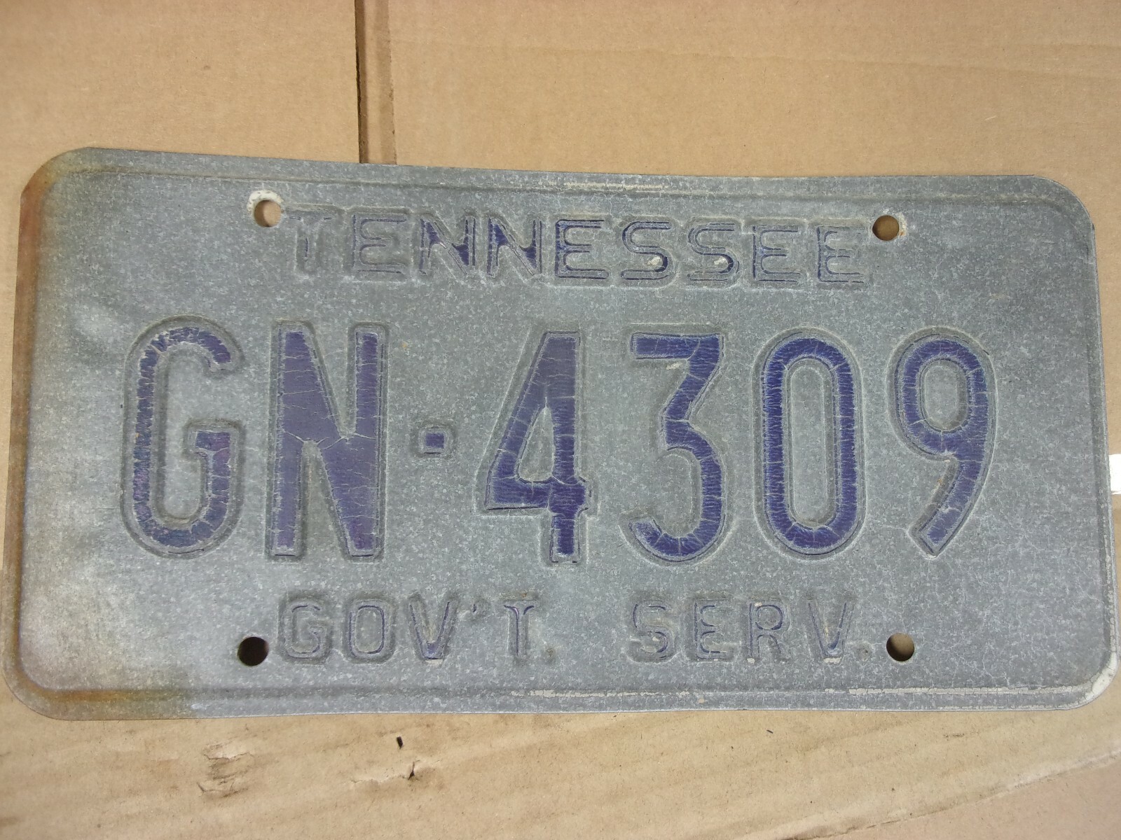 Vtg Tennessee Government Service License Plate Vehicle Truck Car ...