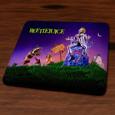 Beetlejuice (1988) Michael Keaton Faux Leather Edge-Stitched Mouse Mat ...