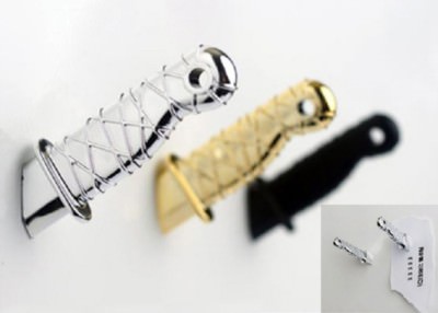 Ninja Dagger Knife Fridge Magnets Key chain in Golden or Silver Set of ...