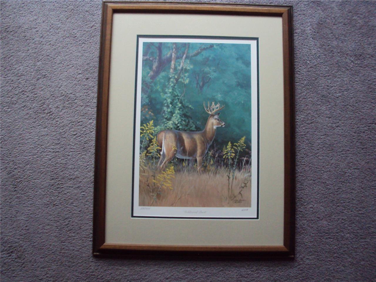 NED SMITH " GOLDENROD BUCK " NSCNA SIGNED & NUMBERED DBL MATT FRAMED ...