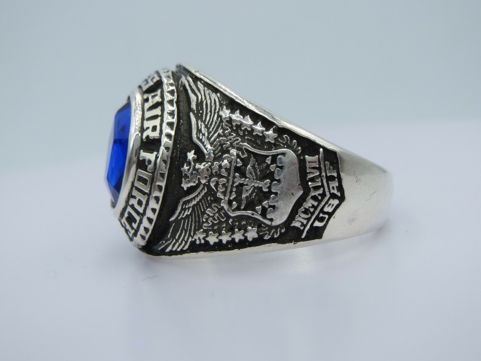 SILVER 925 , AIR FORCE RING , UNITED STATES RING , USAF RING , US size ...