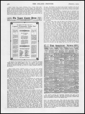 1923 Lapeer County Press Michigan Newspaper "Dollar Day" Article Print ...