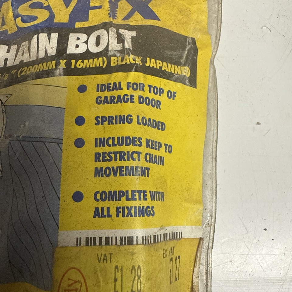 Garage Door Gate Chain Pull Bolt - Spring Loaded Dead Latch Locking ...